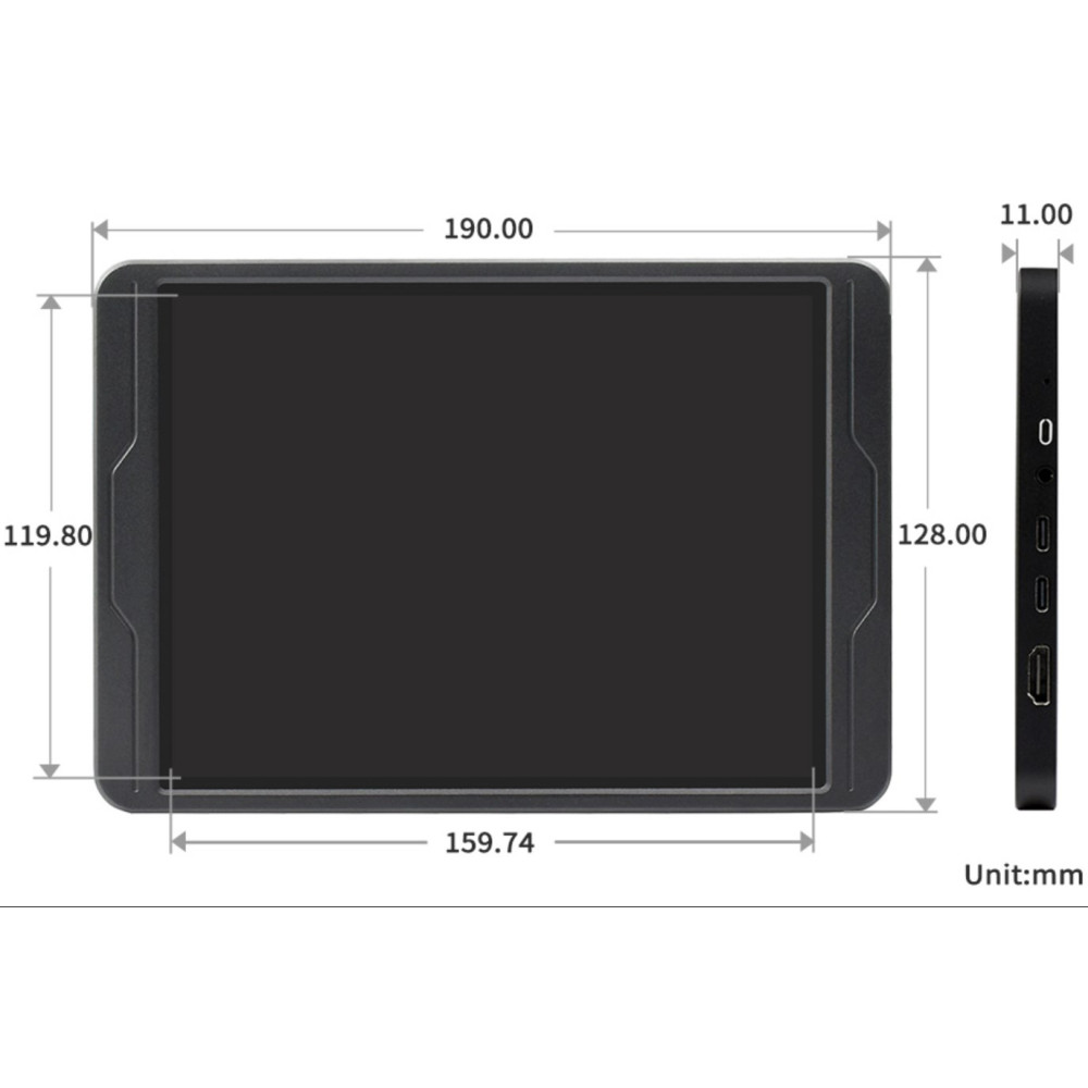 8inch HDMI 1536x2048 IPS Capacitive Touch Screen mit Alugehäuse ...